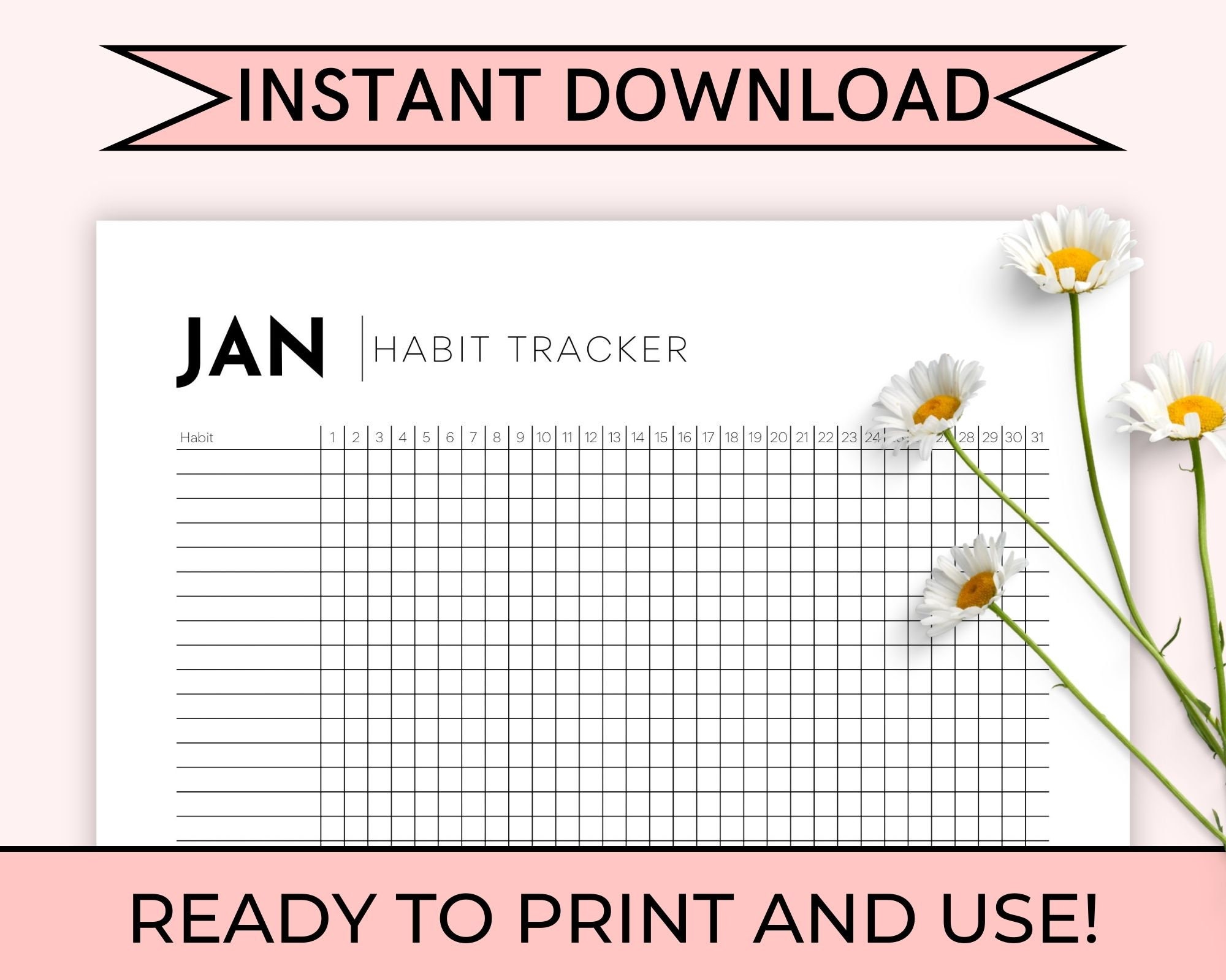 Monthly Habit Tracker Printable - Etsy
