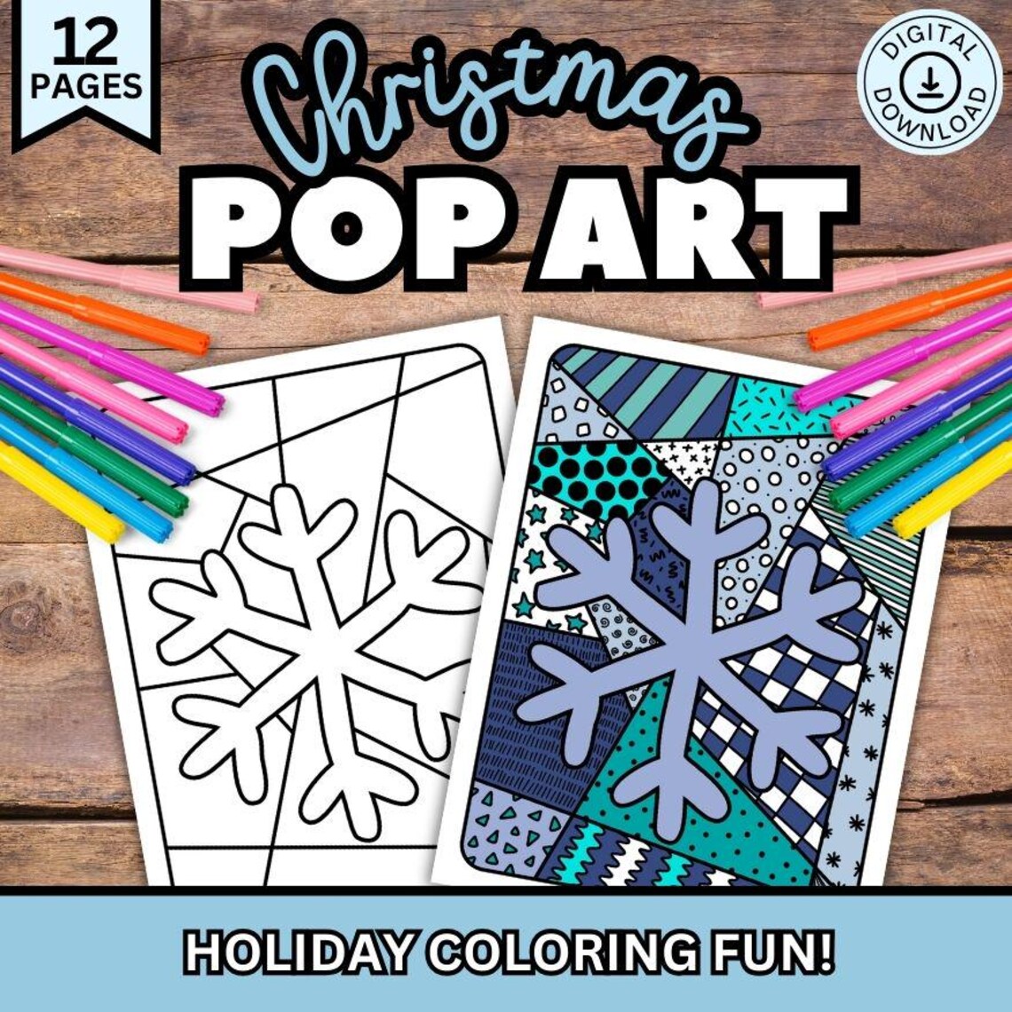 Christmas Coloring, Christmas Pop Art, Holiday Coloring Pages, Xmas ...