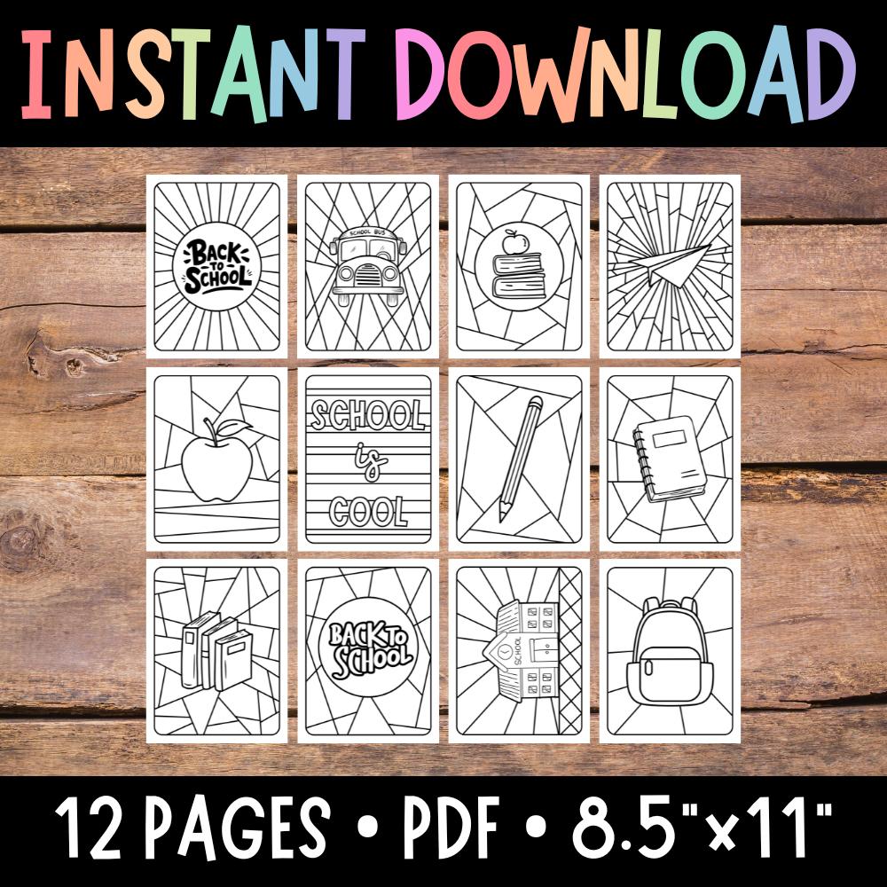 Back to School Pop Art Coloring Pages: Classroom Activity (PDF Download ...