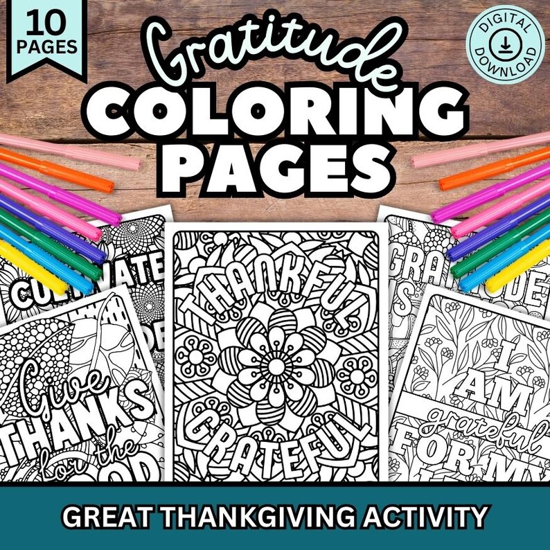 Gratitude Coloring, Thanksgiving Coloring Pages, Gratitude Coloring ...