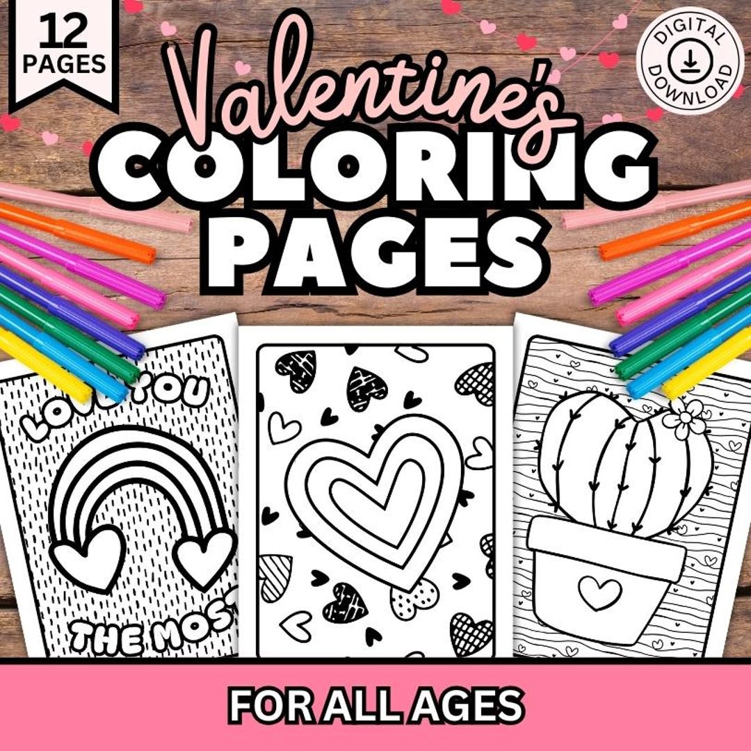 Valentine’s Day Coloring Pages, Heart Craft, Love Coloring Sheets ...
