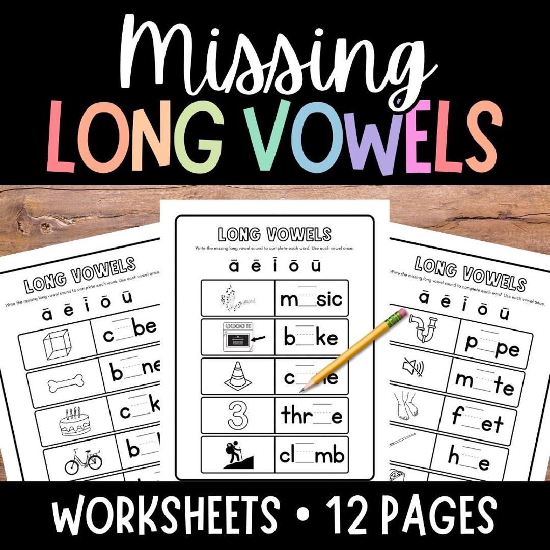 Long Vowels, Vowel Worksheets, Missing Vowels, Vowel Sounds ...