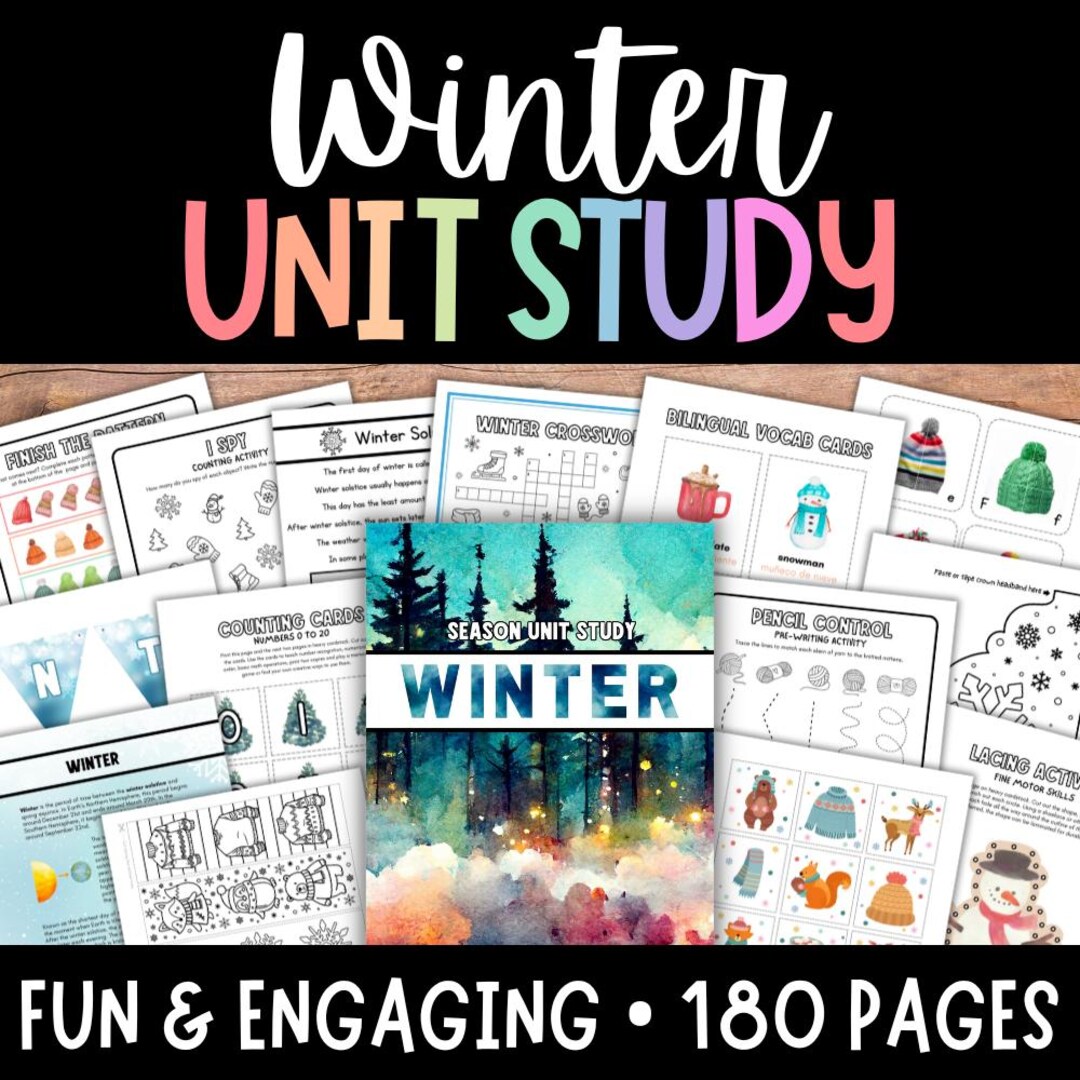 Winter Unit Study, Seasons Printable, Season Worksheet Bundle - Etsy