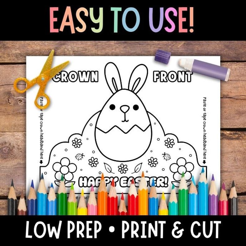 EASTER Bunny Craft, Easter Paper Crown, Easter Activities, Bunny ...