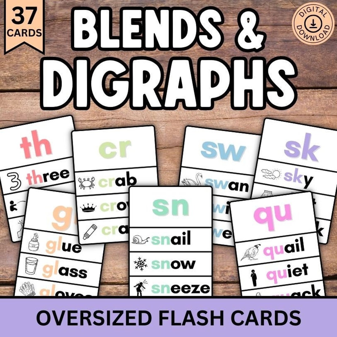 Beginning Blends and Digraphs Charts, Kindergarten Reading, Reading ...