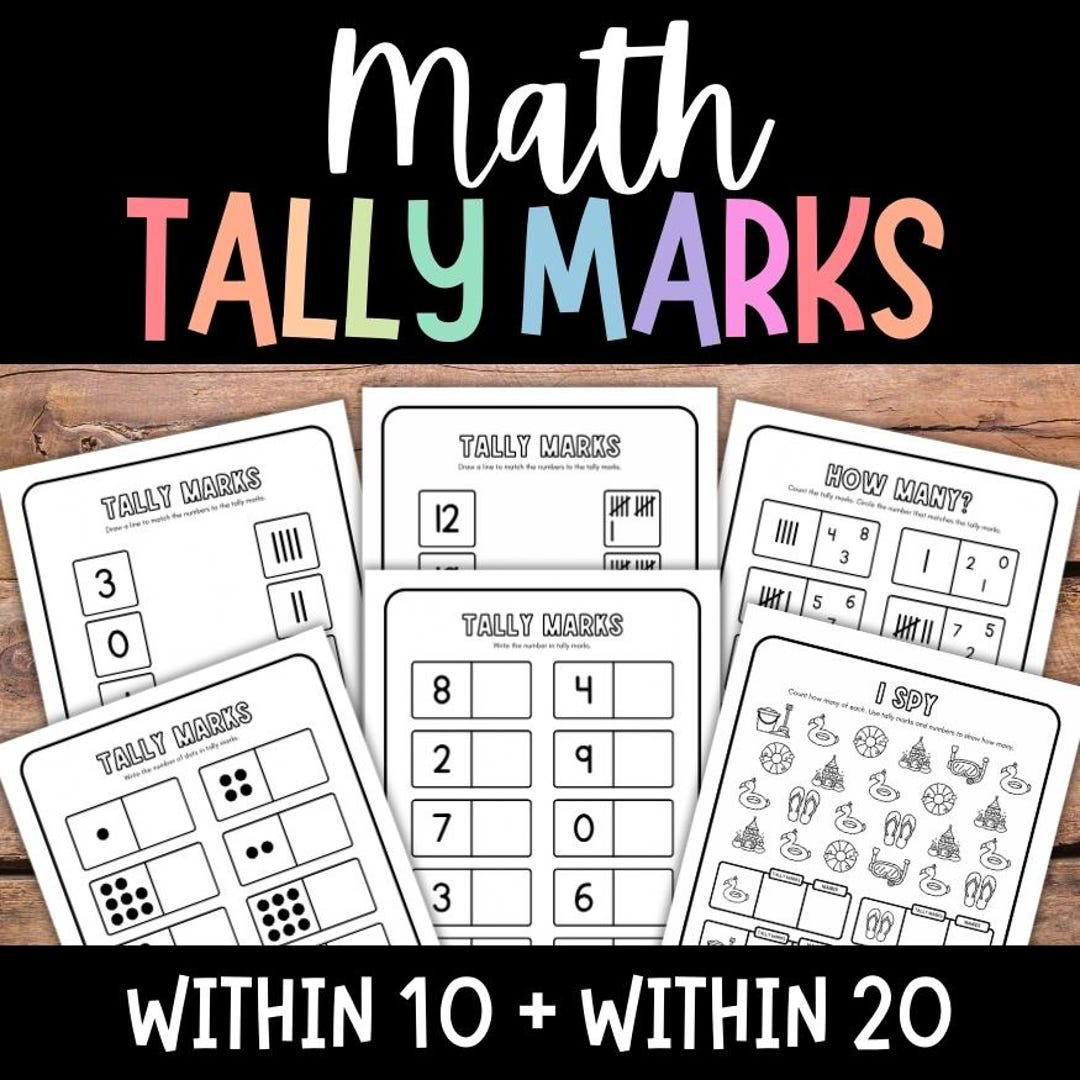 Tally Marks Worksheets, Math for Toddlers, Preschool, Kindergarten ...