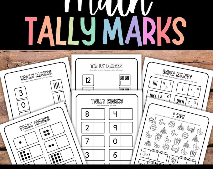 Numbers 1 - 20 Tally Marks Printable Worksheet Kindergarten Homeschool Busy Book - Etsy Canada