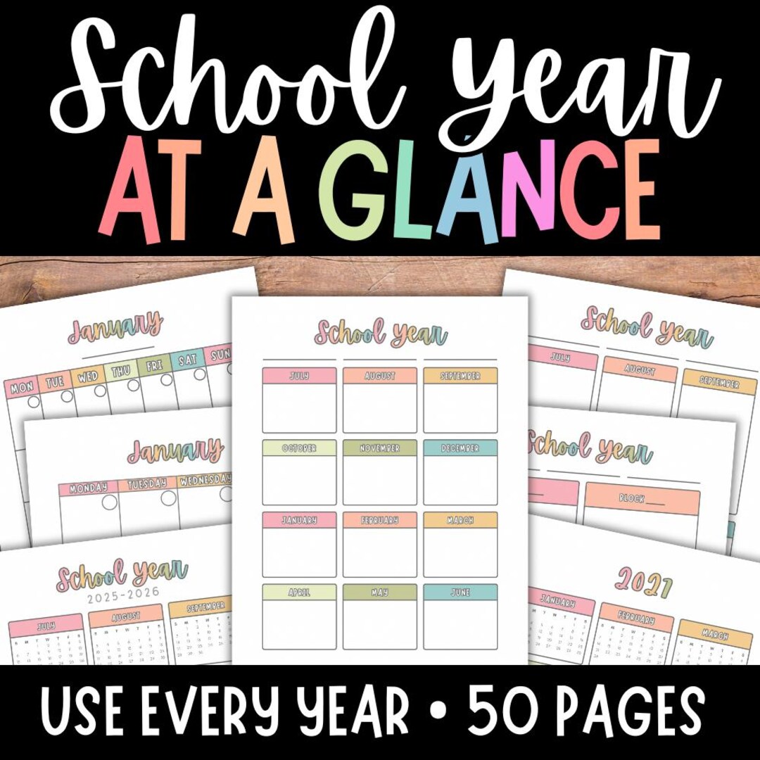 School Year Planner: Teacher Calendar 2025-2026, Homeschool Organizer ...