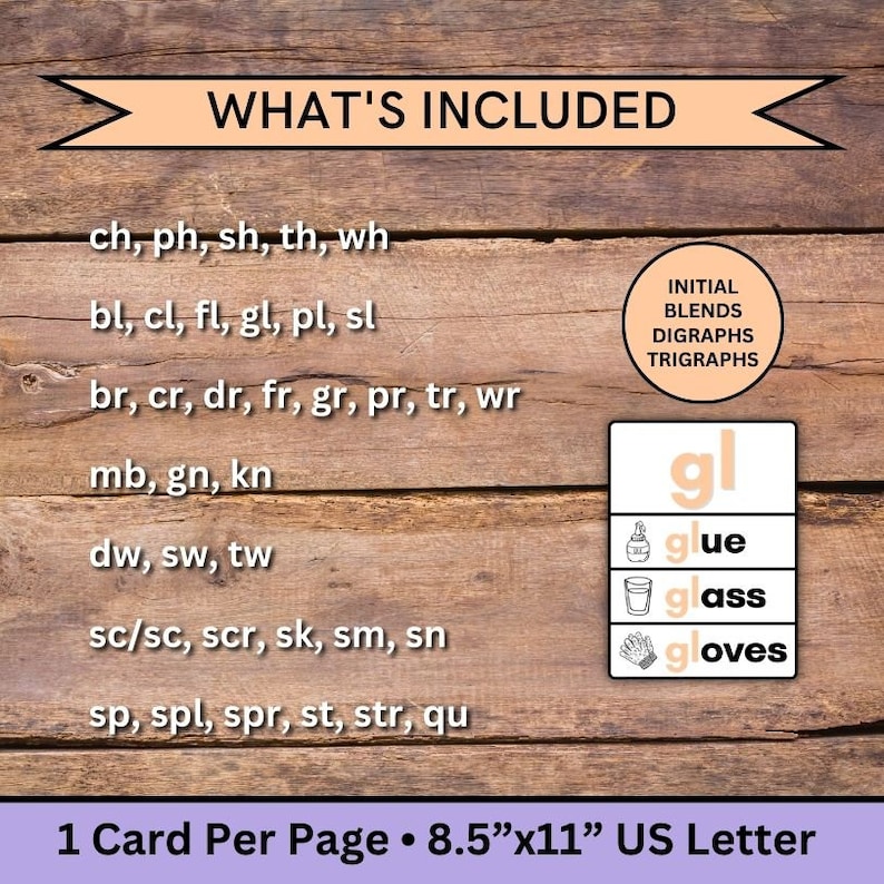 Beginning Blends and Digraphs Charts Initial Blends Kindergarten ...
