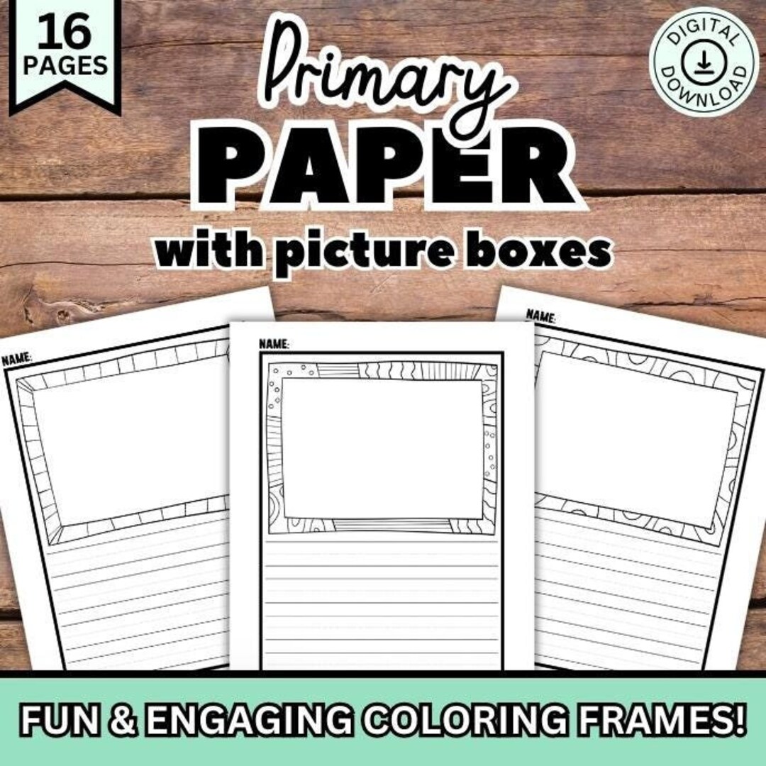 Printable Handwriting Practice Sheets, Primary Paper With Picture Boxes ...