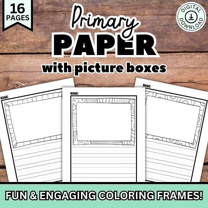 Printable Handwriting Practice Sheets, Primary Paper With Picture Boxes ...