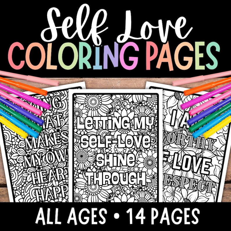 Self Love Coloring Pages, Self Esteem Coloring Sheets, Mental Health ...