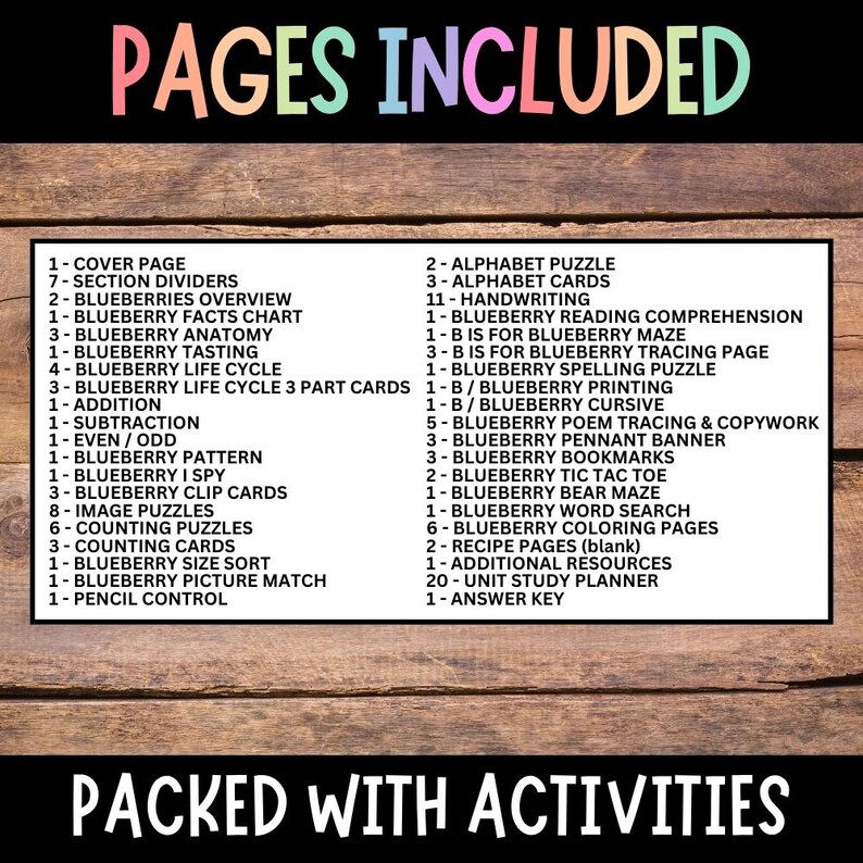 Blueberry Unit Study, Blueberry Worksheets, Blueberries Unit, Blueberry ...