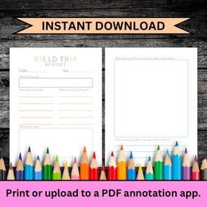 Field Trip Report, Field Trip Log, Field Trip Journal, School Field ...