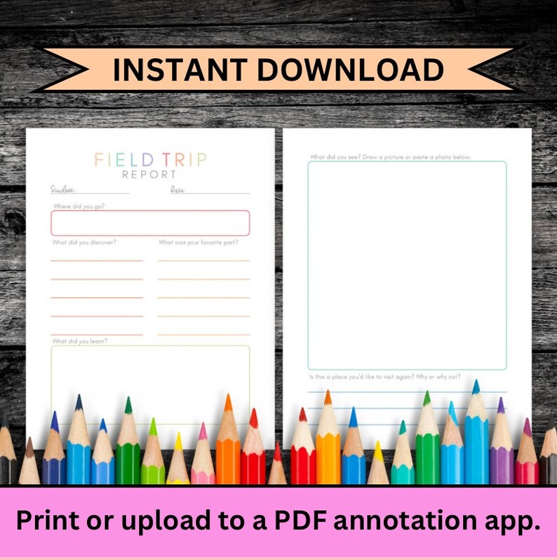 Field Trip Report, Field Trip Log, Field Trip Journal, School Field ...