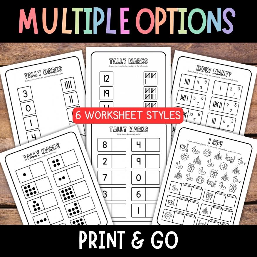 Hojas De Trabajo De Marcas De Conteo Para El Primer Grado