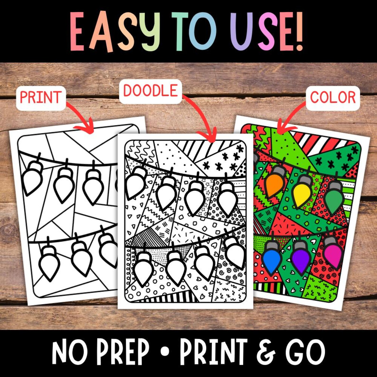 Christmas Coloring Pages, Christmas Pop Art, Holiday Coloring, Xmas ...