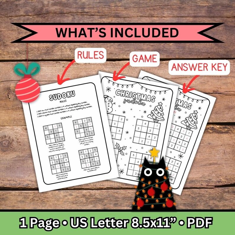 Christmas Sudoku, Christmas Activity, Math Games, Sudoku Puzzles ...