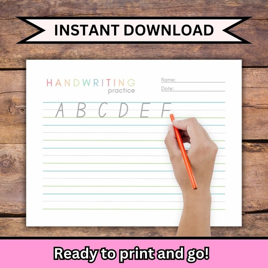 Horizontal Primary Paper, Preschool Handwriting Pages, Kindergarten ...