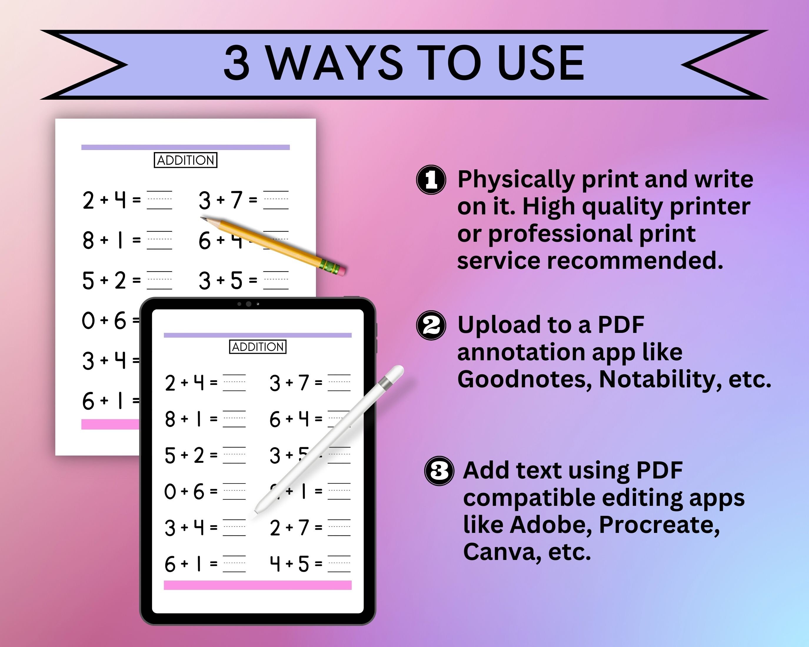 Kindergarten Math Worksheets, Addition Within 10, Kindergarten Addition ...