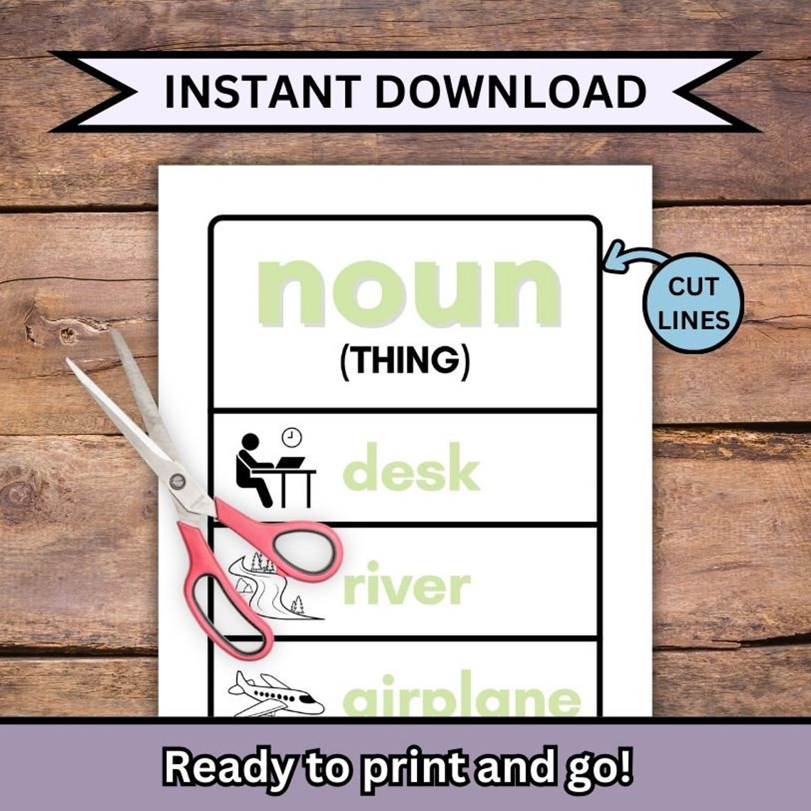 Noun Flash Cards, Nouns Chart, Parts of Speech Printable, Word Wall ...