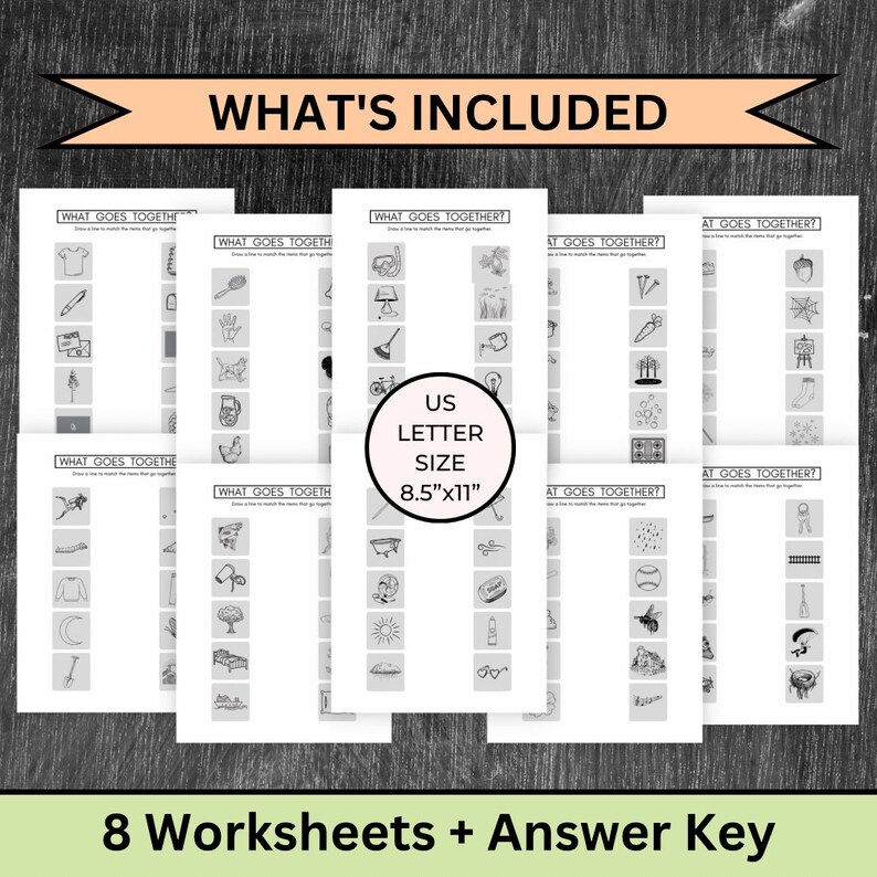 What Goes Together Worksheets, Things That Go Together, Visual ...