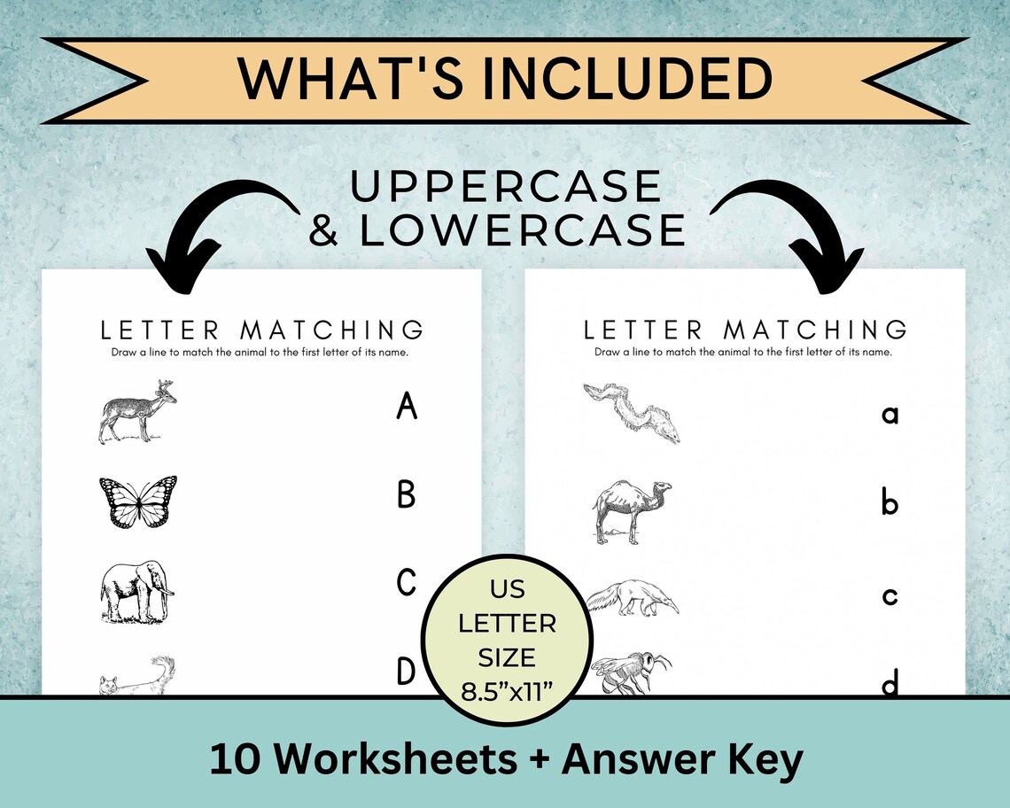 Beginning Sounds Worksheets Letter Matching Montessori - Etsy