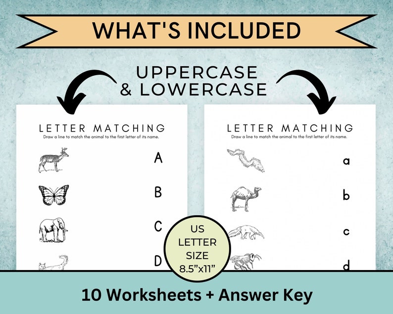 Beginning Sounds Worksheets Letter Matching Montessori - Etsy