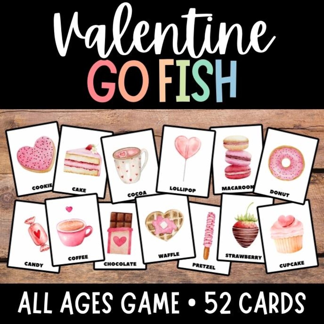 Valentine’s Day Game, Valentine Go Fish, Valentines Card Game, Go Fish ...