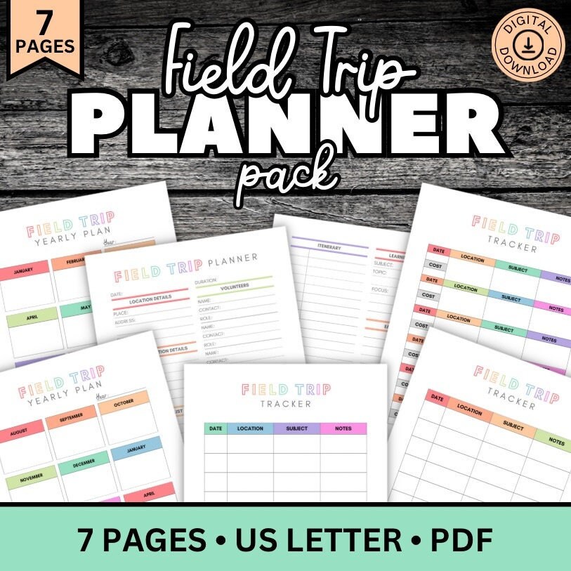 Field Trip Planner Pack Printable, PDF Plan a Field Trip, Teacher Plan ...