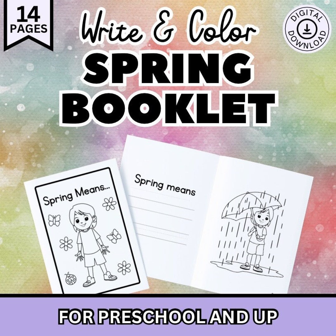 Spring Handwriting Coloring Book, Spring Classroom Activity for Kids ...