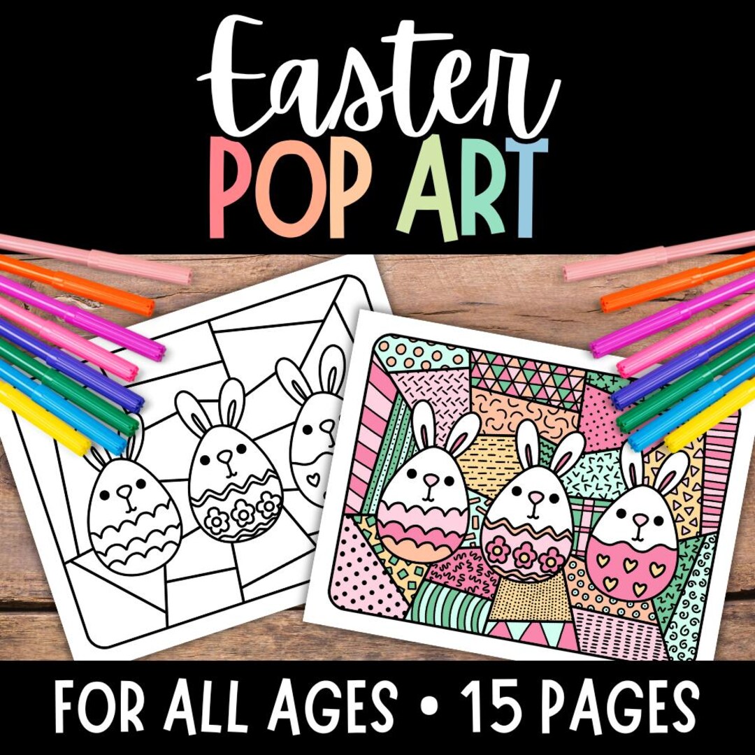 EASTER Coloring Pages, Easter Coloring Sheets, Pop Art Coloring Pages ...
