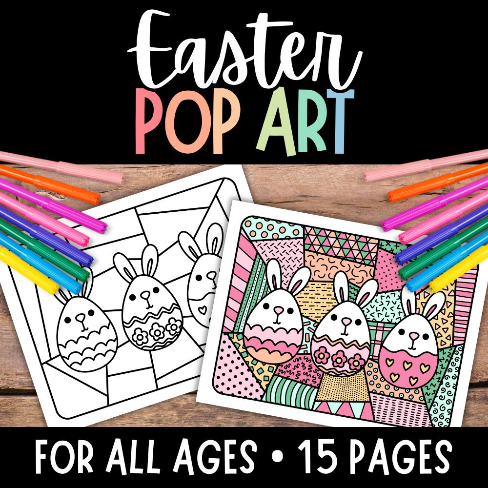 EASTER Coloring Pages, Easter Coloring Sheets, Pop Art Coloring Pages ...