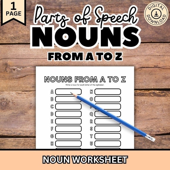 Parts Of Speech Noun Worksheets Nouns Worksheets Grammar Activities
