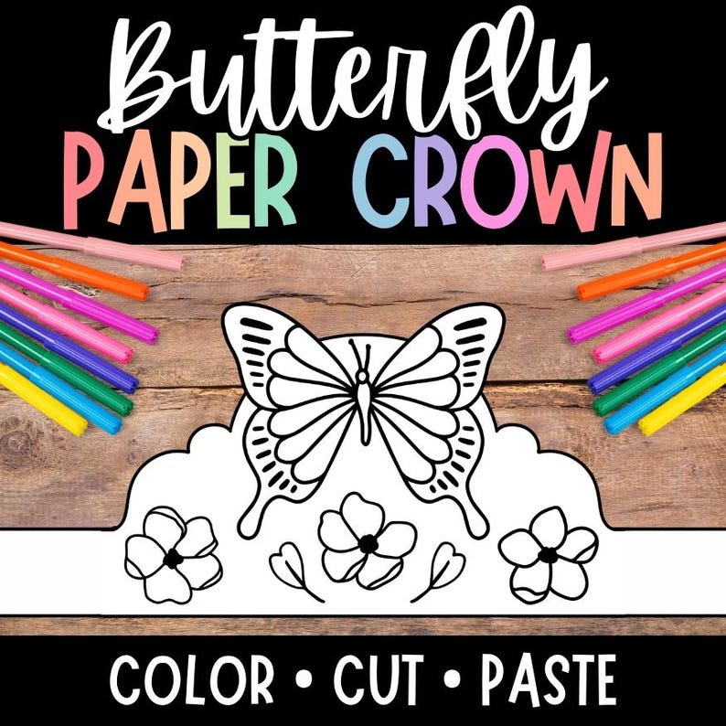 SPRING Butterfly Craft, Butterfly Paper Crown, Spring Activities ...