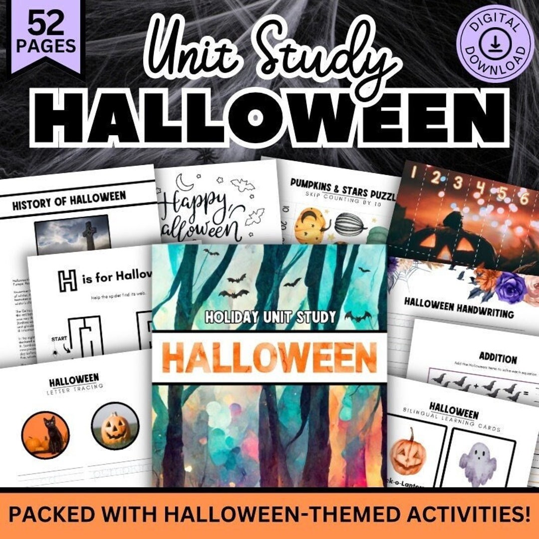 Halloween Unit Study Printable, Halloween Worksheets, Halloween ...