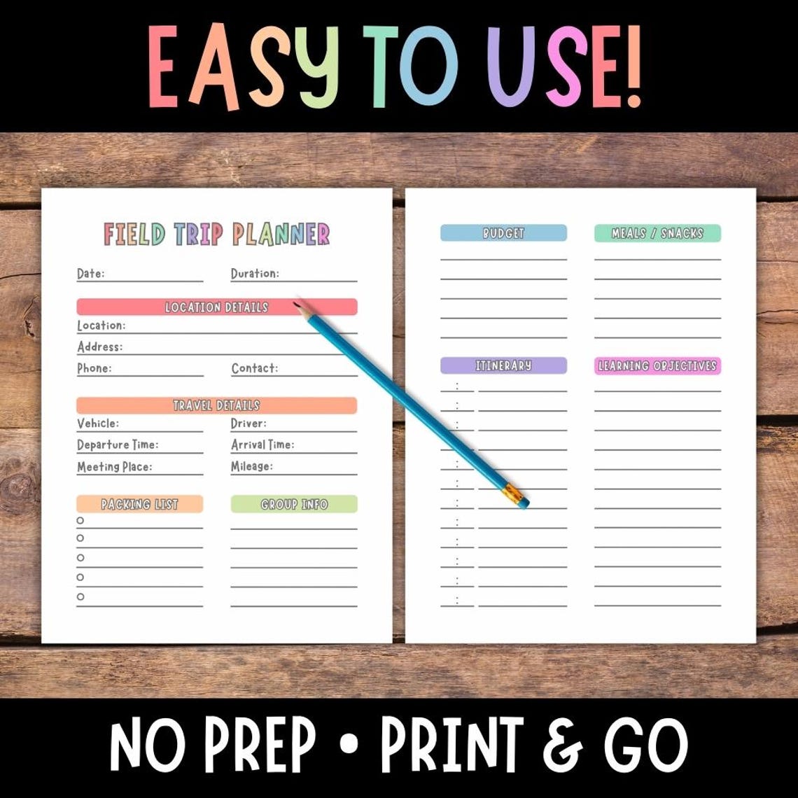 Field Trip Planner Pack Printable, PDF Plan a Field Trip, Teacher Plan ...