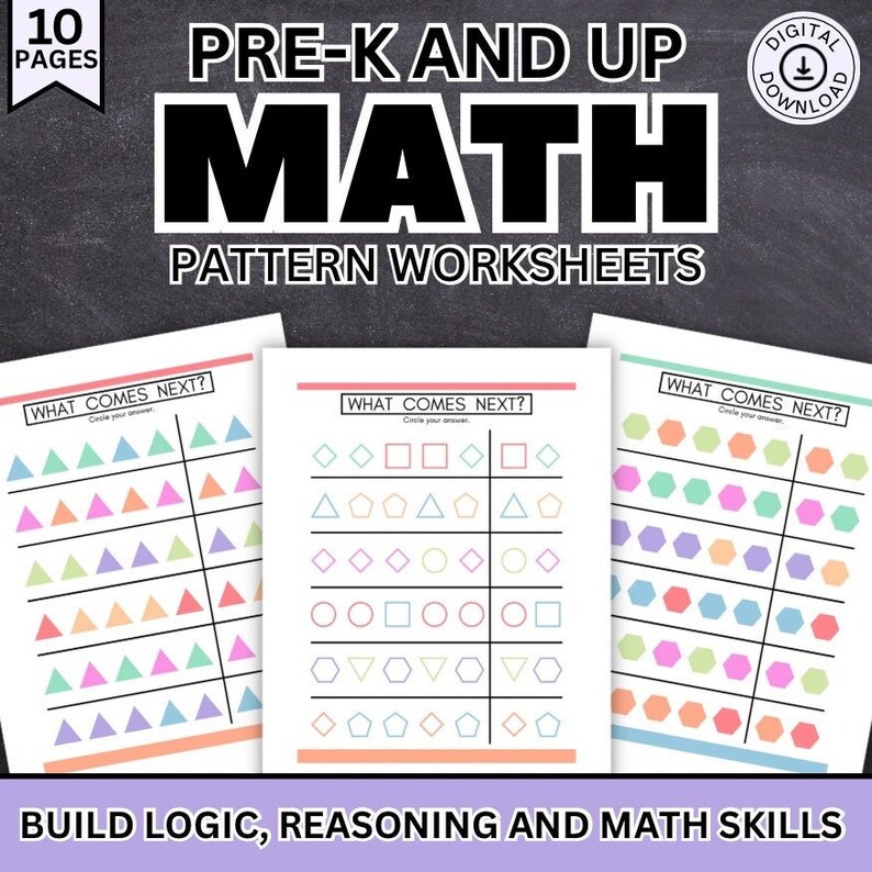 Pattern Worksheets, Math Worksheets, Preschool, Pre-k, Kindergarten ...