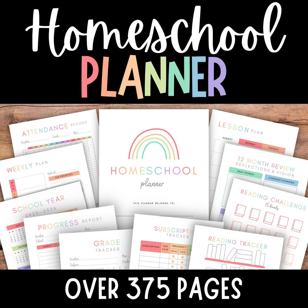 Homeschool Planner Printable, Homeschool Planner, 2025, 2026 ...