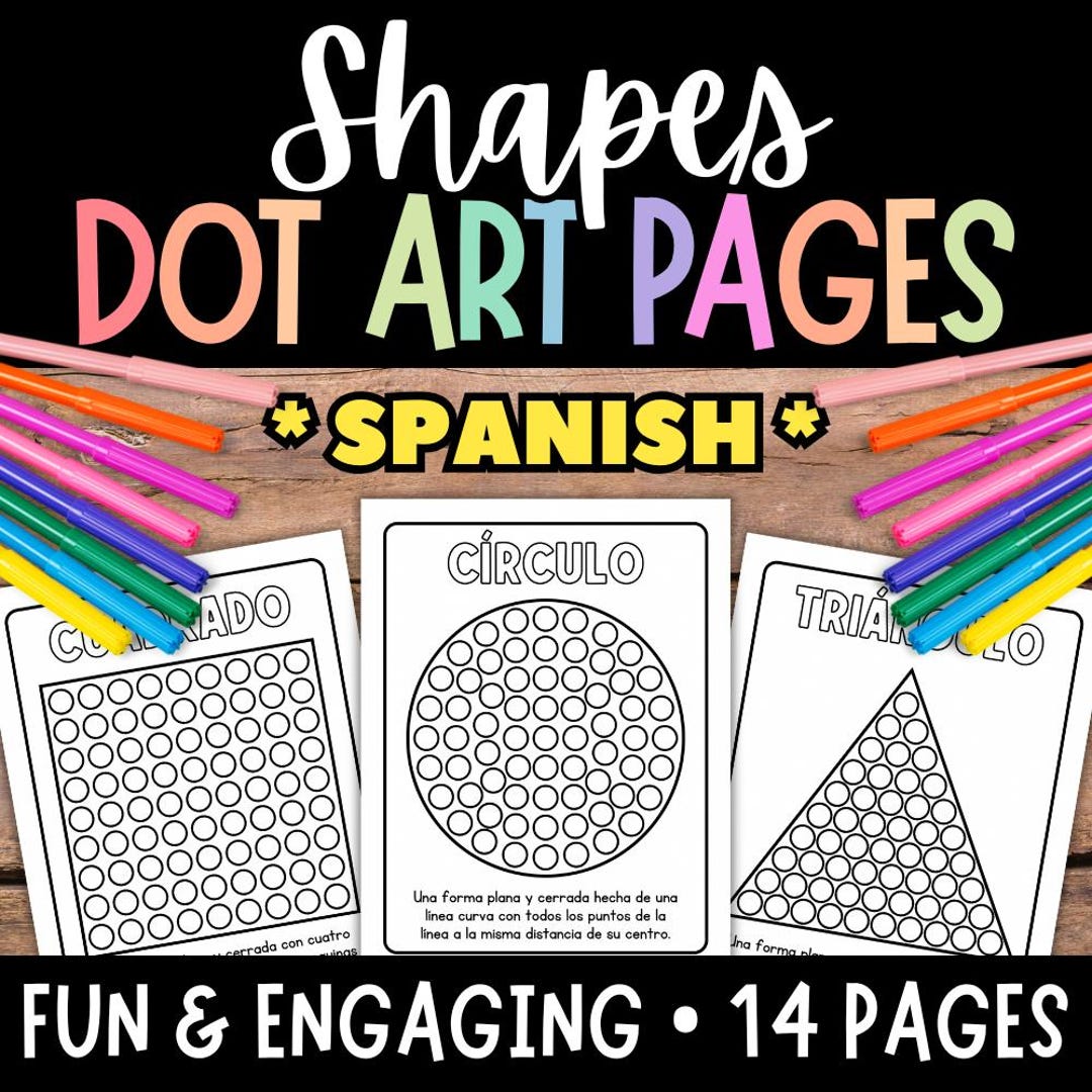 SPANISH Shapes Dot Art, ESPAÑOL Shapes, Shapes Activity Pages, Shapes ...