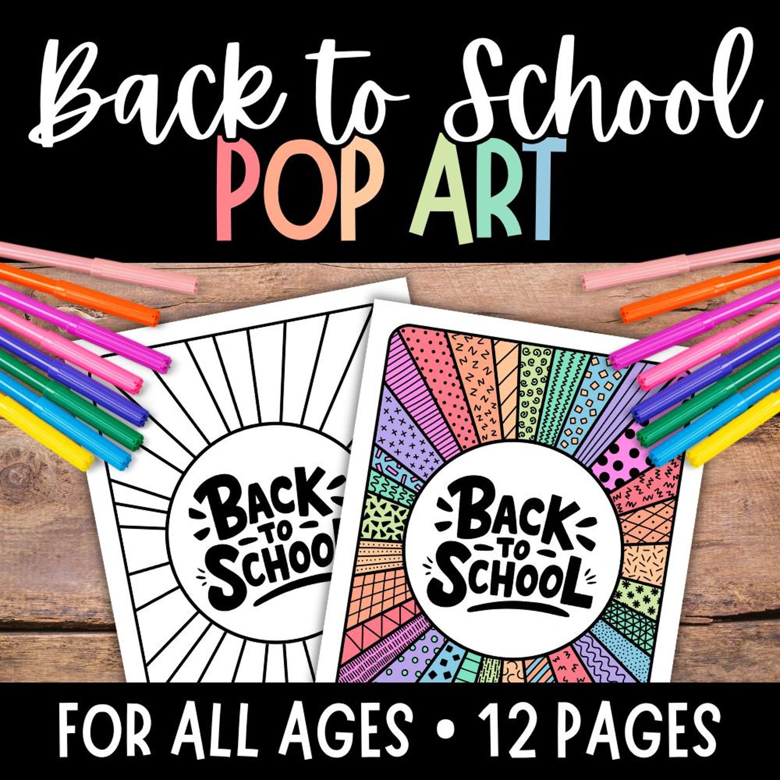 Back to School Pop Art Coloring Pages: Classroom Activity (PDF Download ...