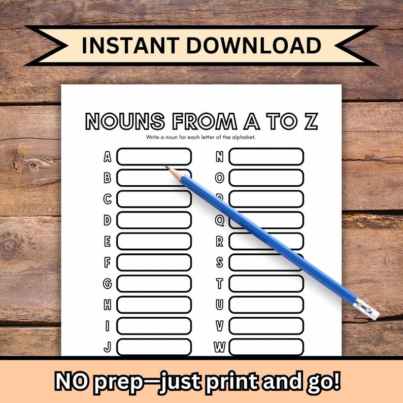 Noun Worksheet, Parts of Speech, Grammar Worksheet, Noun Activity ...