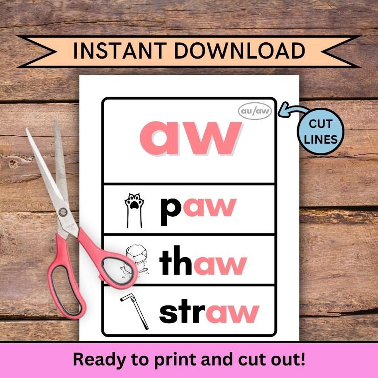 Diphthong Flash Cards Printable, Diphthong Chart, Word Wall, Classroom ...