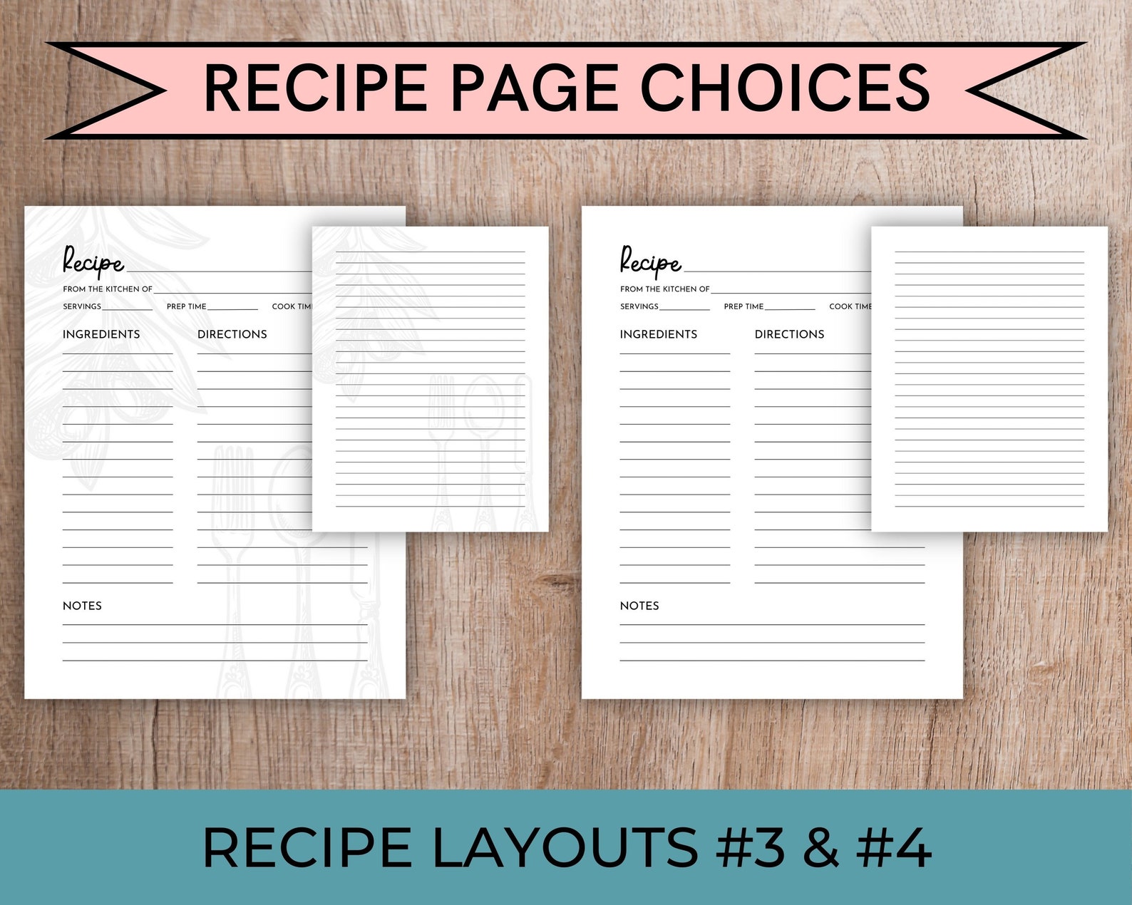 Recipe Book Printable, Recipe Binder, Family Cookbook Printable, Recipe ...