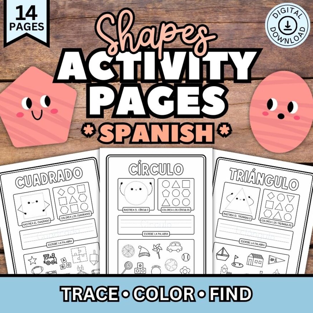 SPANISH Shapes Worksheets, ESPAÑOL Shapes Toddlers, Kindergarten Shapes ...
