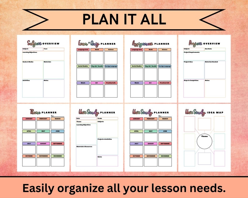 Lesson Planner Printable, Lined Lesson Plan, 2 Page Lesson Plan, Single ...
