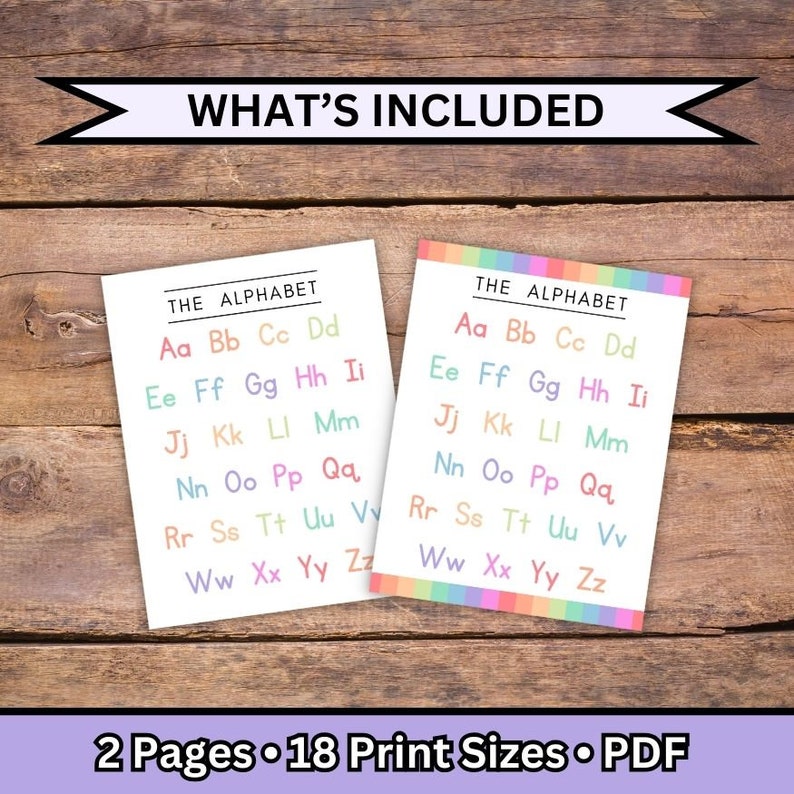 Alphabet Poster Alphabet Chart Abc Poster Abc Chart Abcs Poster Abcs Chart Rainbow