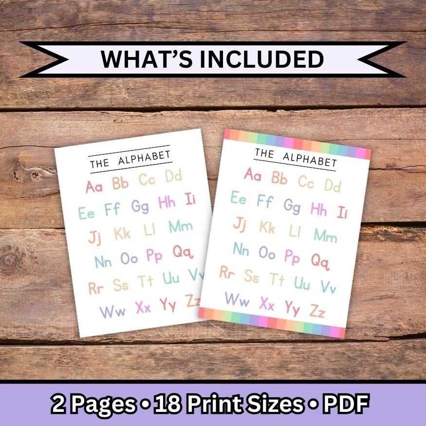 Alphabet Poster, Alphabet Chart, ABC Poster, ABC Chart, Abcs Poster ...