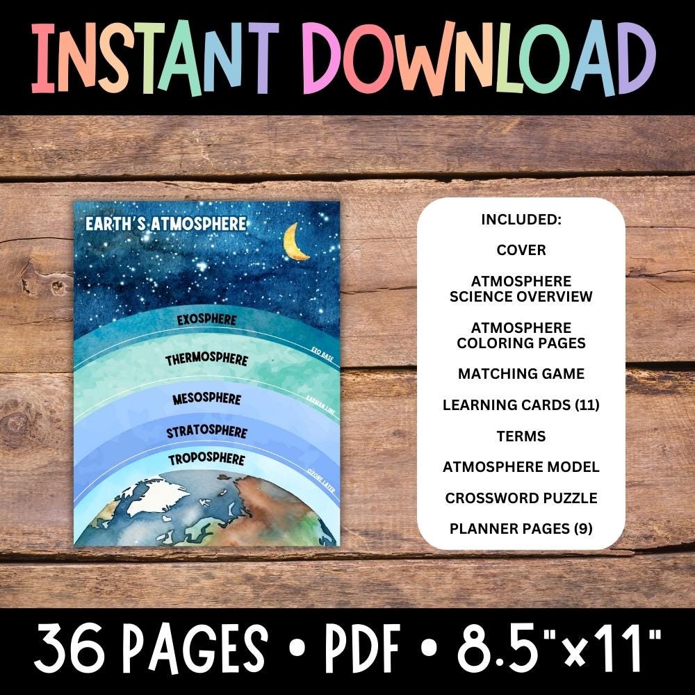 Earth’s Atmosphere, Earth Science, Earth Unit Study, Atmosphere Unit ...