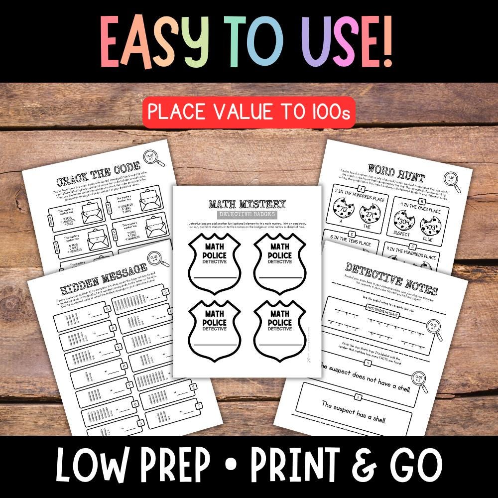 Place Value Math, Math Mystery, Place Value Worksheet, Base 10 ...
